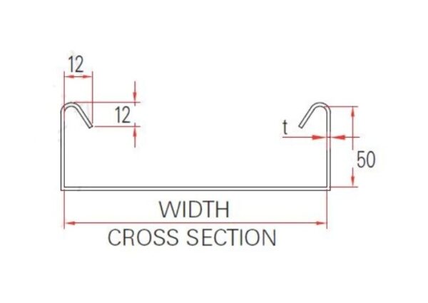 Cable Tray, 50mm Side Height, 100 mm width,3 mtr length, 1.5 mm ...