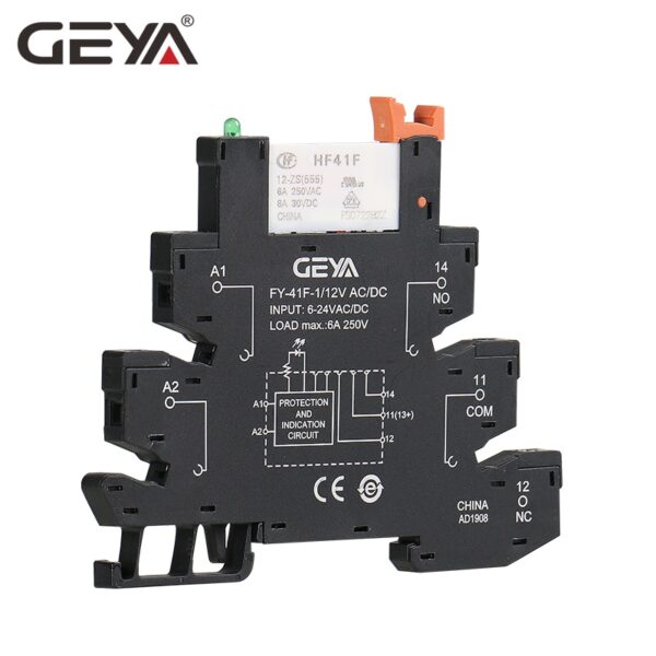 Din Rail Slim Relay Module HF-41F Integrated PCB Mount Power Relay With ...
