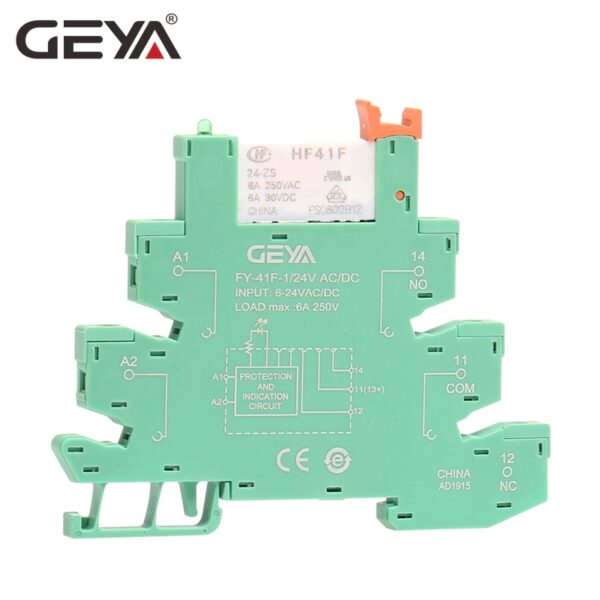 Din Rail Slim Relay Module HF-41F Integrated PCB Mount Power Relay With ...