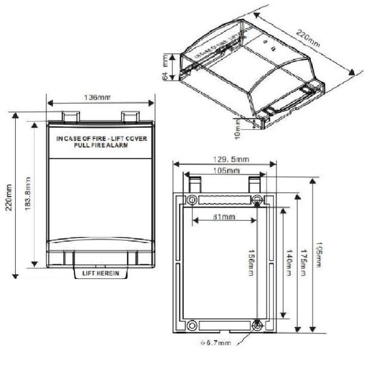 MCP/PC Manual Call Point Weatherproof Cover Toolpusher Online Store